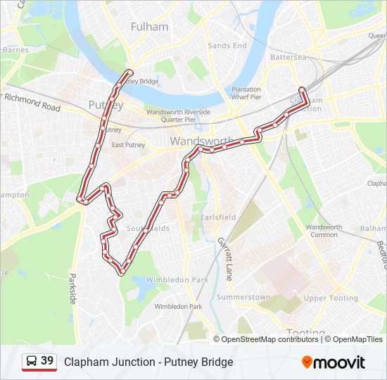 39 Route: Schedules, Stops & Maps - Putney Bridge (Updated)