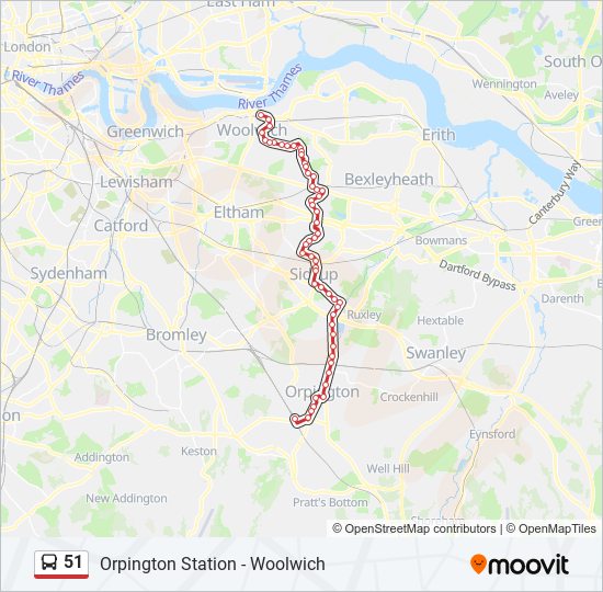 51 Route: Schedules, Stops & Maps - Woolwich (Updated)
