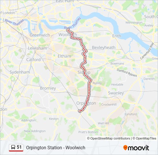 51 Route: Schedules, Stops & Maps - Orpington Station (Updated)
