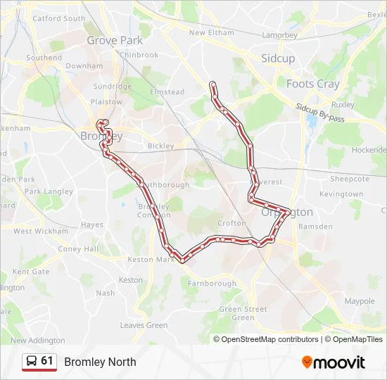 61 Route: Schedules, Stops & Maps - Bromley North (Updated)