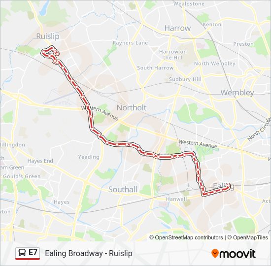 E7 Route: Schedules, Stops & Maps - Ruislip (Updated)