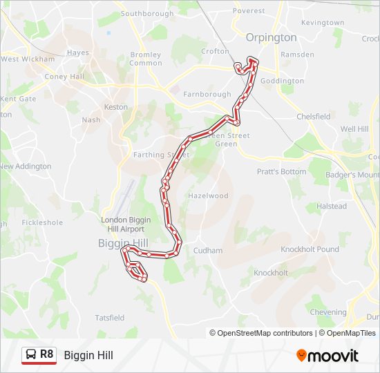 R8 Route: Schedules, Stops & Maps - Biggin Hill (Updated)