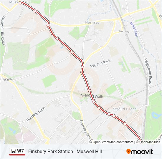 w7 Route: Schedules, Stops & Maps - Muswell Hill (Updated)