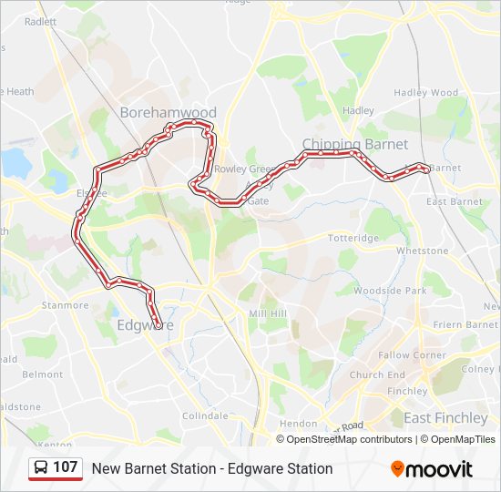 107 Route: Schedules, Stops & Maps - Edgware Station (Updated)