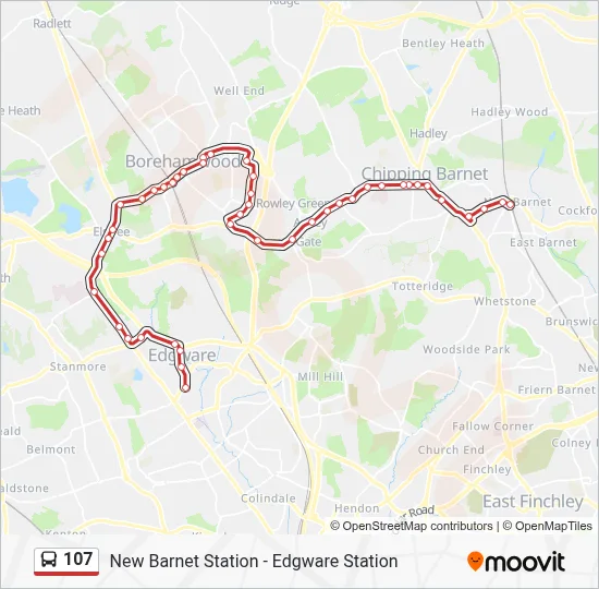 107 Route: Schedules, Stops & Maps - Edgware Station (Updated)