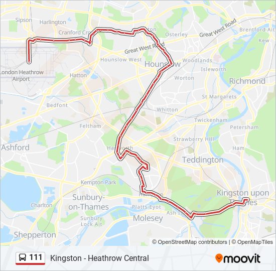 111 Route: Schedules, Stops & Maps - Heathrow Central (Updated)