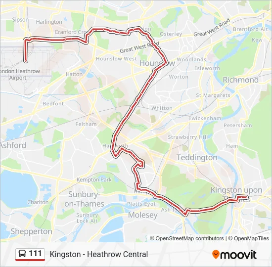 111 Route: Schedules, Stops & Maps - Heathrow Central (Updated)