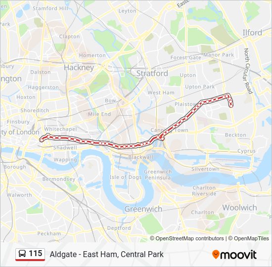 115 Route: Schedules, Stops & Maps - East Ham, Central Park (Updated)