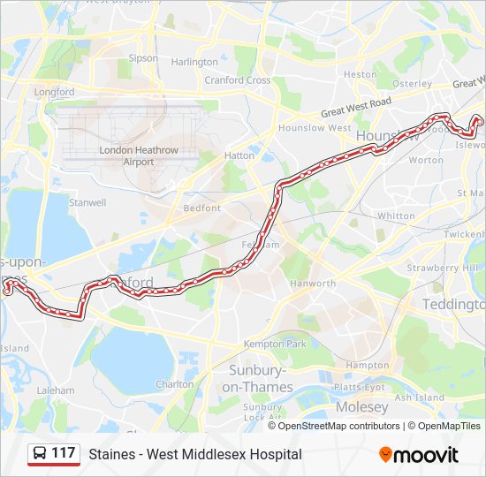 117 Route: Schedules, Stops & Maps - West Middlesex Hospital (Updated)