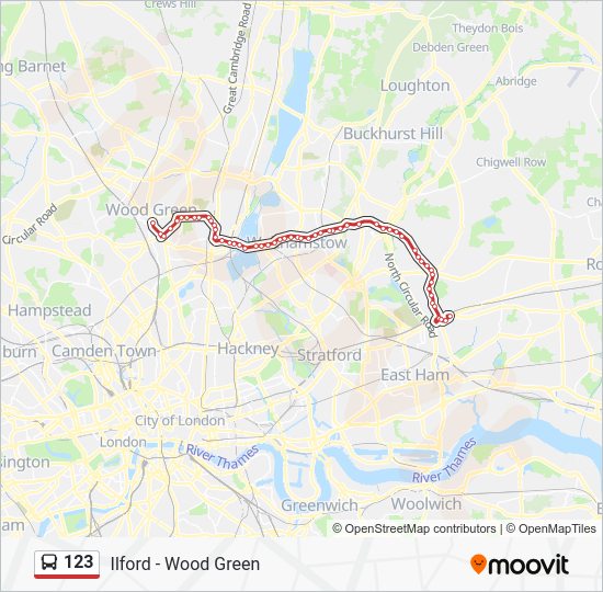 123 Route: Schedules, Stops & Maps - Wood Green (Updated)