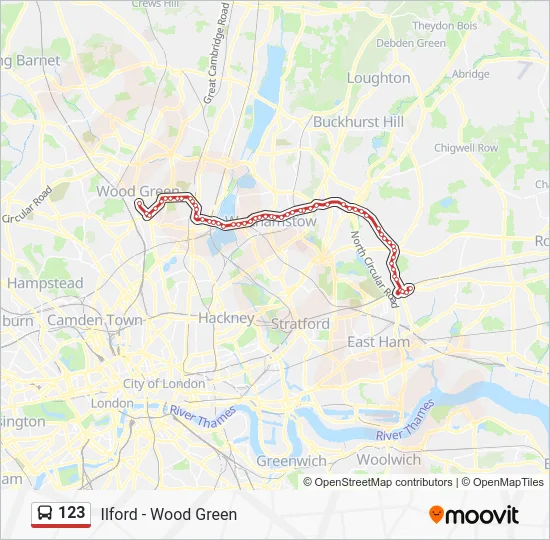 123 Route: Schedules, Stops & Maps - Wood Green (Updated)