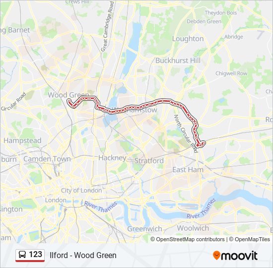123 Route: Schedules, Stops & Maps - Wood Green (Updated)