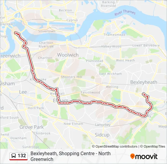 132 Route: Schedules, Stops & Maps - Bexleyheath, Shopping Centre (Updated)