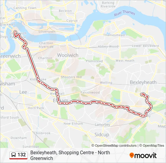 132 Route: Schedules, Stops & Maps - North Greenwich (Updated)