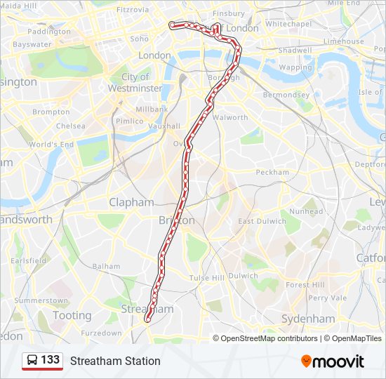 133 Route: Schedules, Stops & Maps - Streatham Station (Updated)