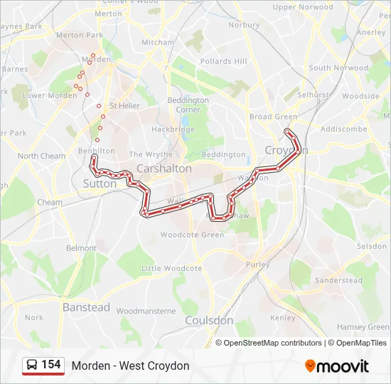 154 Route: Schedules, Stops & Maps - Morden (Updated)