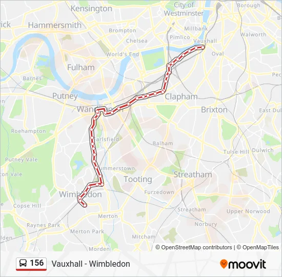 156 Route: Schedules, Stops & Maps - Vauxhall (Updated)