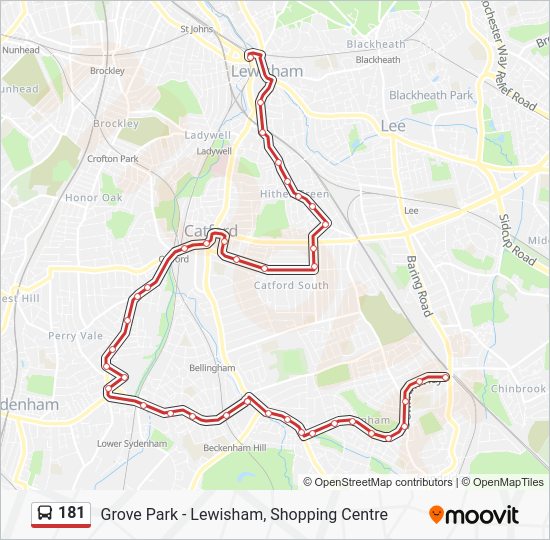 181 Route: Schedules, Stops & Maps - Lewisham, Shopping Centre (Updated)