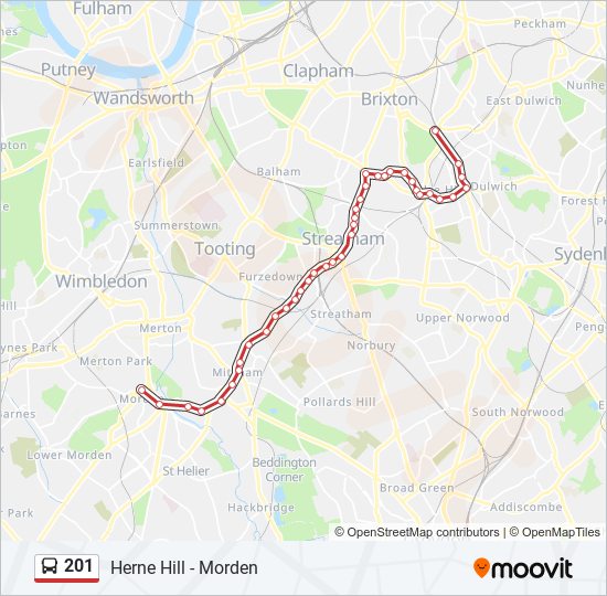 201 Route: Schedules, Stops & Maps - Morden (Updated)