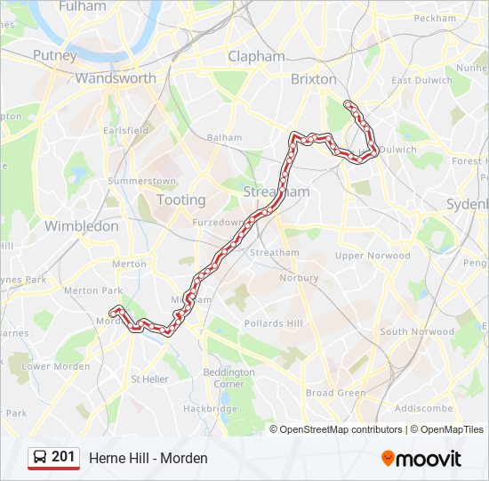 201 Route: Schedules, Stops & Maps - Herne Hill (Updated)