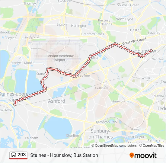 203 Route: Schedules, Stops & Maps - Hounslow, Bus Station (Updated)