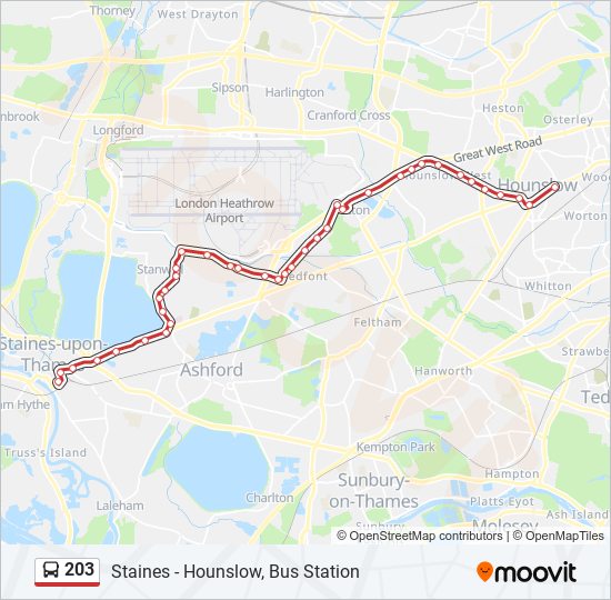 203 Route: Schedules, Stops & Maps - Staines (Updated)