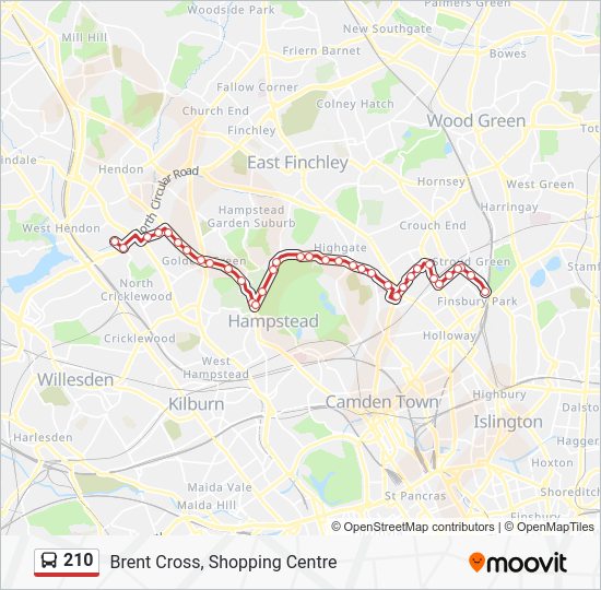 210 Route: Schedules, Stops & Maps - Brent Cross, Shopping Centre (Updated)