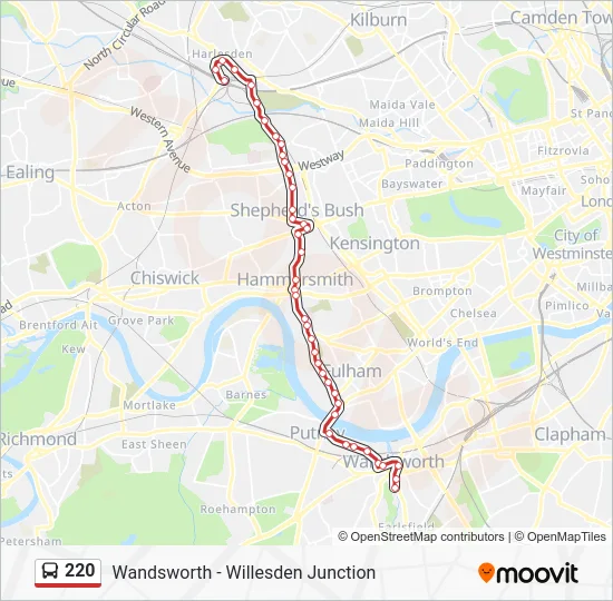 220 Route: Schedules, Stops & Maps - Wandsworth (Updated)