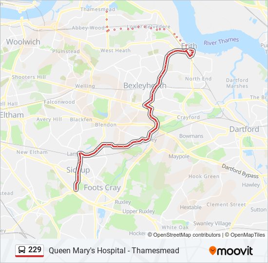 229 Route: Schedules, Stops & Maps - Thamesmead (Updated)