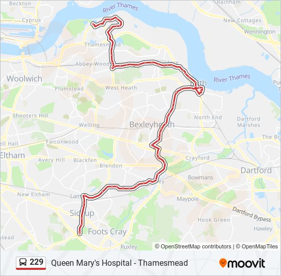229 Route: Schedules, Stops & Maps - Thamesmead (Updated)