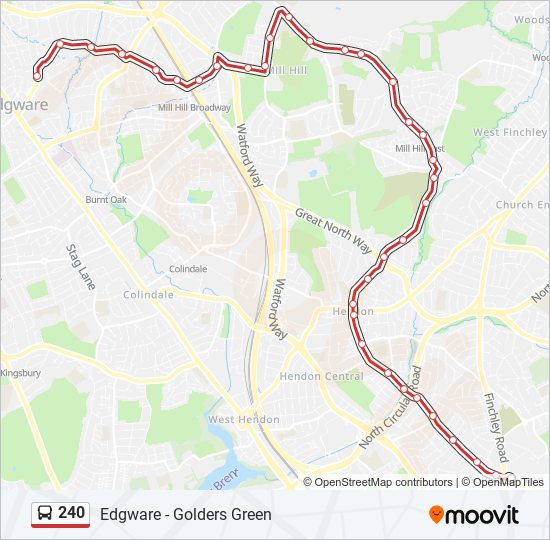 240 Route: Schedules, Stops & Maps - Golders Green (Updated)