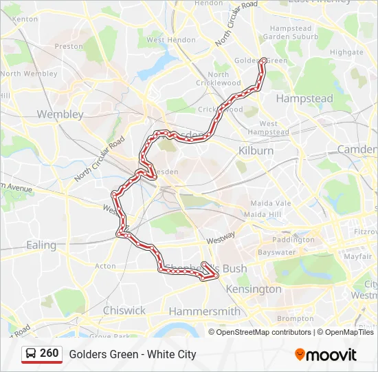 260 Route: Schedules, Stops & Maps - Golders Green (Updated)