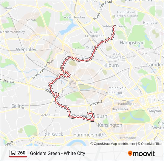 260 Route: Schedules, Stops & Maps - Golders Green (Updated)