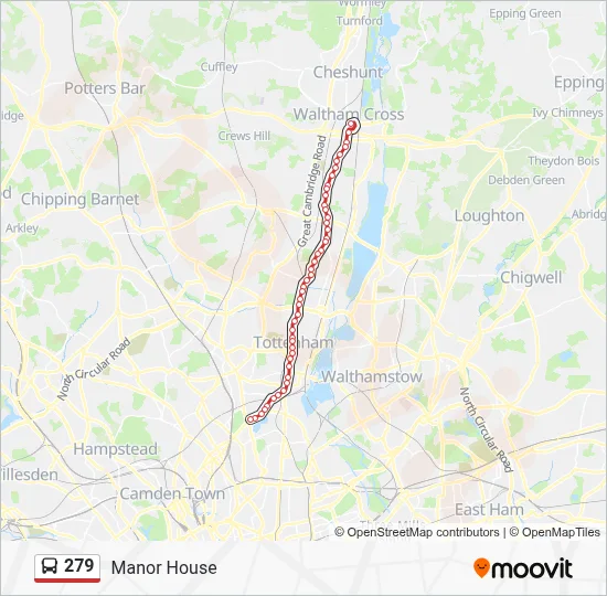 279 Route: Schedules, Stops & Maps - Manor House (Updated)
