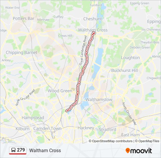 279 Route: Schedules, Stops & Maps - Waltham Cross (Updated)