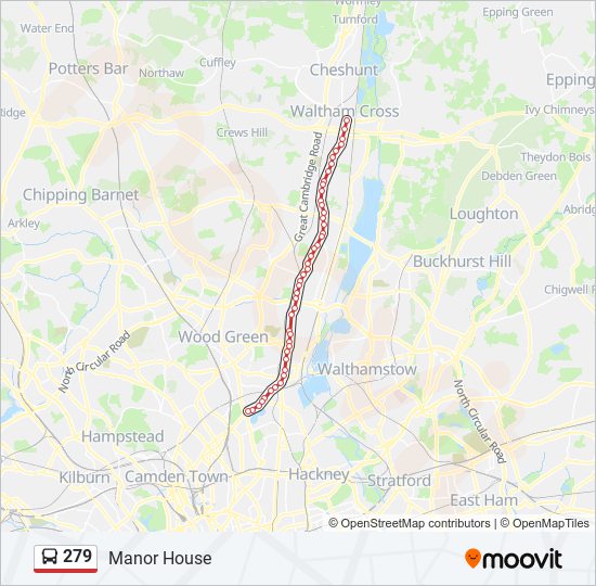 279 Route: Schedules, Stops & Maps - Manor House (Updated)