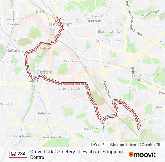 284 Route: Schedules, Stops & Maps - Lewisham, Shopping Centre (Updated)