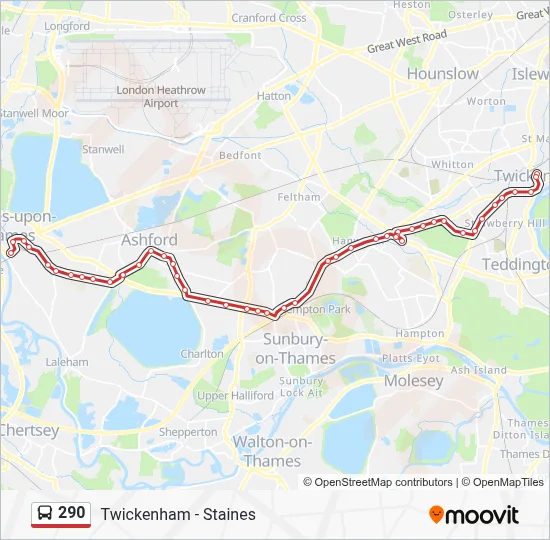 290 Route: Schedules, Stops & Maps - Staines (Updated)