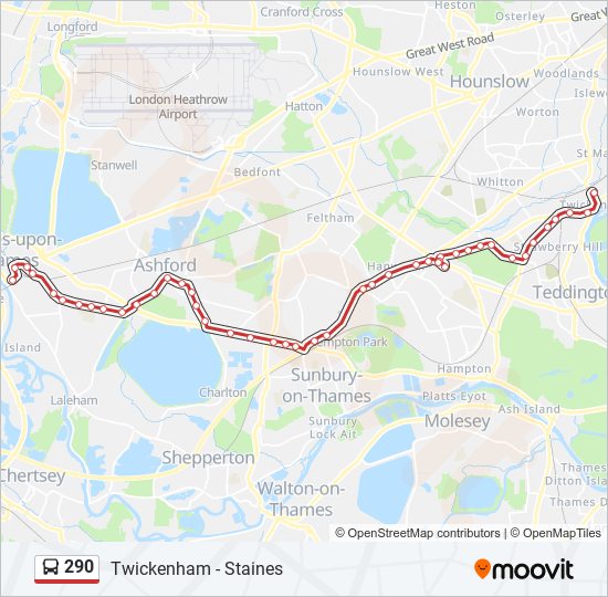 290 Route: Schedules, Stops & Maps - Staines (Updated)