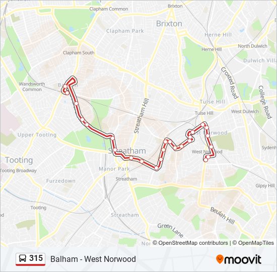 315 Route: Schedules, Stops & Maps - West Norwood (Updated)
