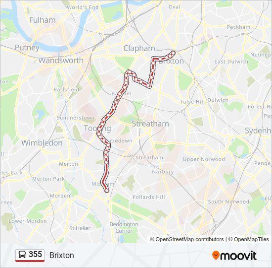 355 Route: Schedules, Stops & Maps - Brixton (Updated)