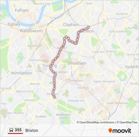 355 Route: Schedules, Stops & Maps - Brixton (Updated)