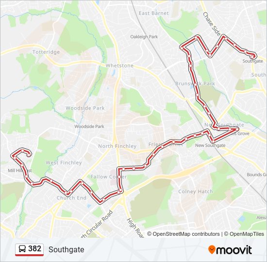 382 Route: Schedules, Stops & Maps - Southgate (Updated)