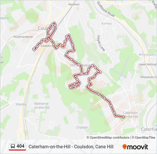 404 Route: Schedules, Stops & Maps - Caterham-On-The-Hill (Updated)