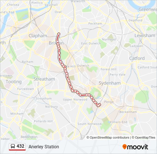 432 Route: Schedules, Stops & Maps - Anerley Station (Updated)
