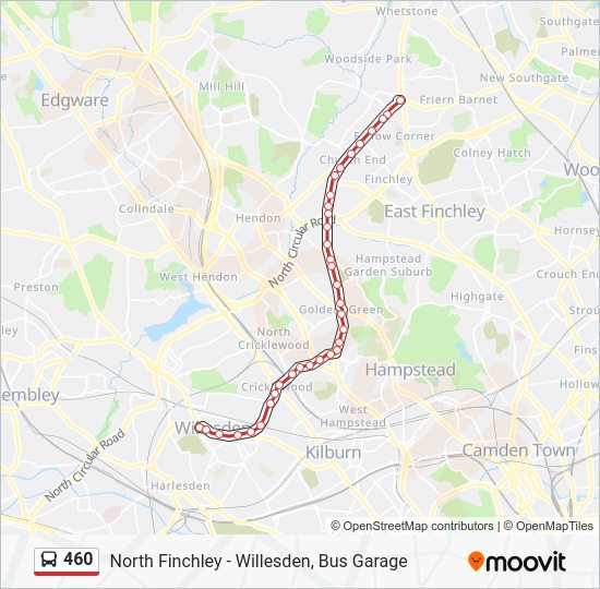 460 Route: Schedules, Stops & Maps - Willesden, Bus Garage (Updated)