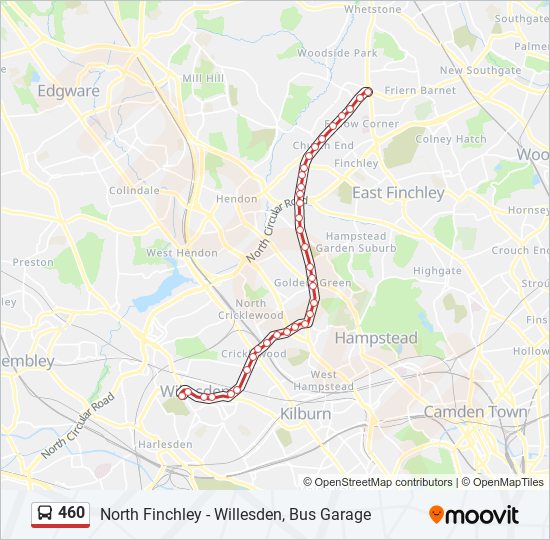 460 Route: Schedules, Stops & Maps - North Finchley (Updated)