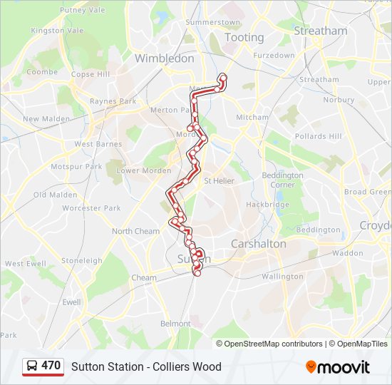 470 Route: Schedules, Stops & Maps - Sutton Station (Updated)