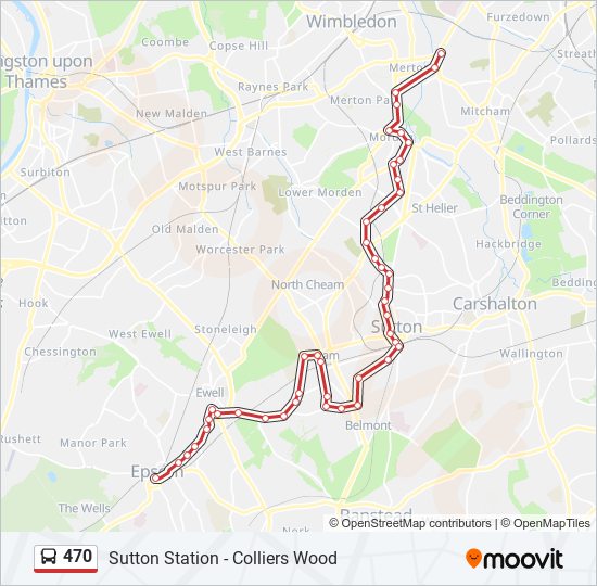 470 Route: Schedules, Stops & Maps - Colliers Wood (Updated)