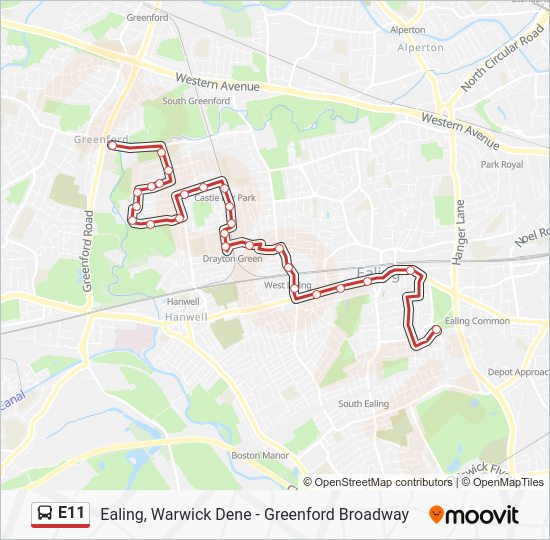 E11 Route: Schedules, Stops & Maps - Greenford Broadway (Updated)